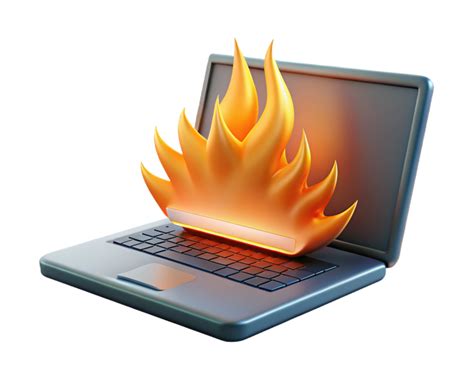 Exploding Laptop With Flames Digital Art 51868925 Png