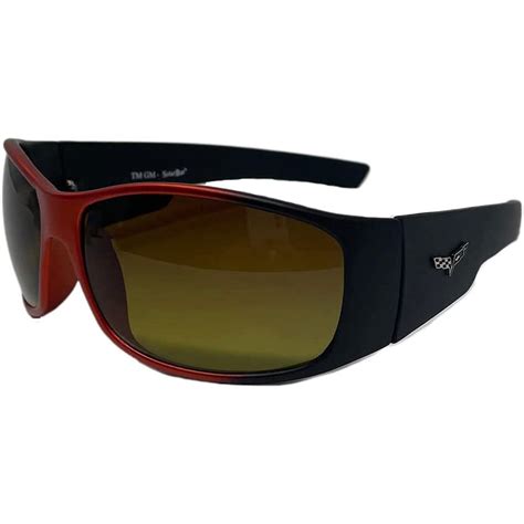 Corvette Sunglasses Style 100 Blk Red With Amber Gradient Lens C6 Lo