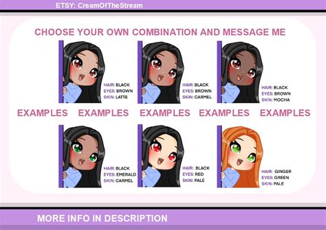 10pcs Animated Emotes For Girls For Twich Or Discord Girl Etsy