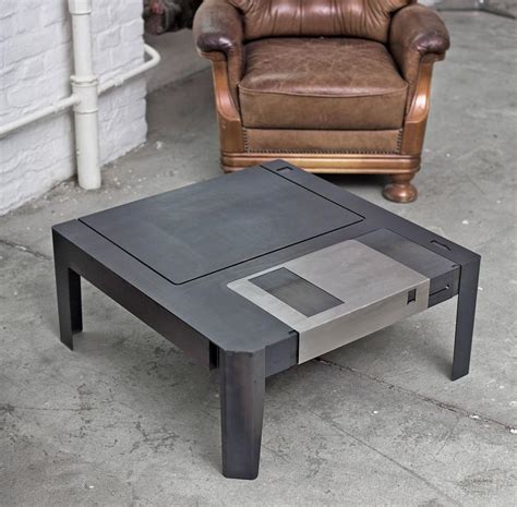 This Retro Floppy Disk Coffee Table Features A Hidden Storage Area By