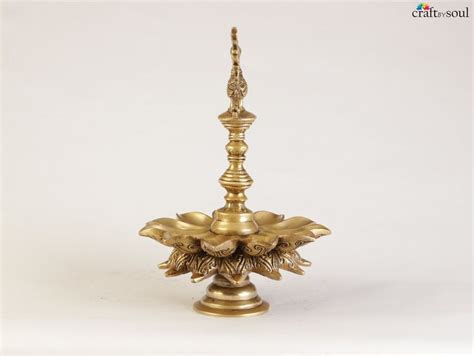 Brass Peacock Diya Stand Brass Appam Deepam Brass Deepak 12inch For Temple Mandir Pooja Items