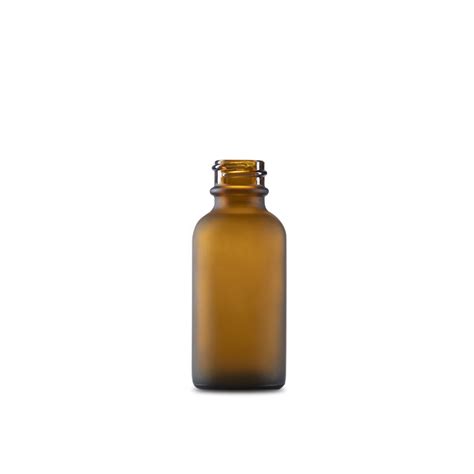 1 Oz Amber Frosted Glass Boston Round Bottle 20 400 Neck Finish The
