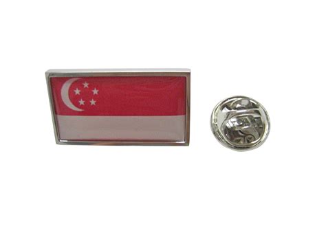 Thin Bordered Singapore Flag Lapel Pin Kiola Designs