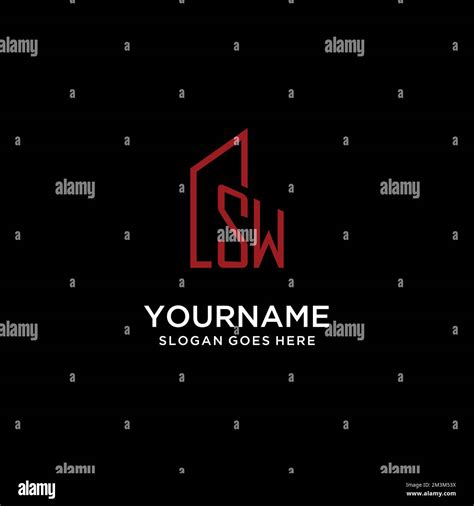 Sw Initial Monogram With Building Logo Design Ideas Stock Vector Image