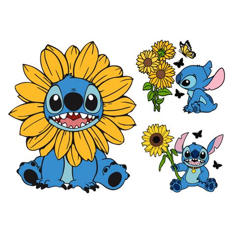 Stitch Sunflower Svg Png Layered Stitch Sunflower Svg Sunf Inspire
