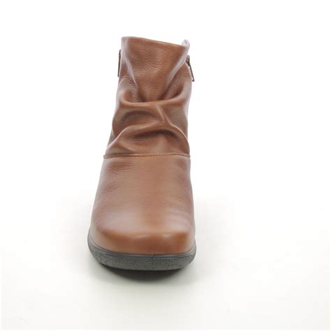 Hotter Whisper Standard Fit Tan Leather Womens Ankle Boots 1914 21