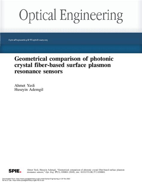 Pdf Geometrical Comparison Of Photonic Crystal Fiber Based Surface
