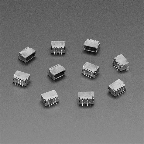 Adafruit Jst Sh 4 Pin Right Angle Connector 10 Pack 3dmakerworld Inc