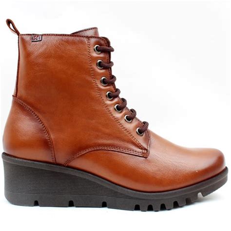 Pepe 20825 Wedge Laced Boot Tan Shoeshop Ie Cordners Shoes Ireland
