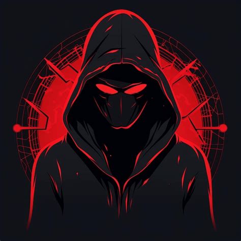 Premium Photo Hooded Hacker Logo Mascot