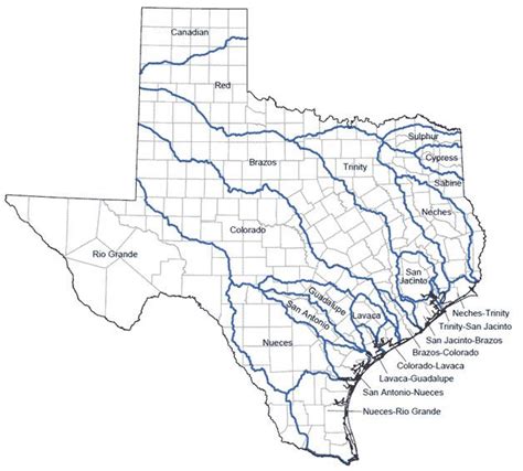 Map Of All Rivers In Texas Free Printable Templates