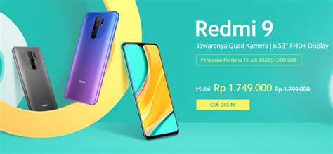 Redmi 9 Resmi Masuk Indonesia Ponsel Quad Camera Serba Ada Dengan Harga Di Bawah Rp2 Juta