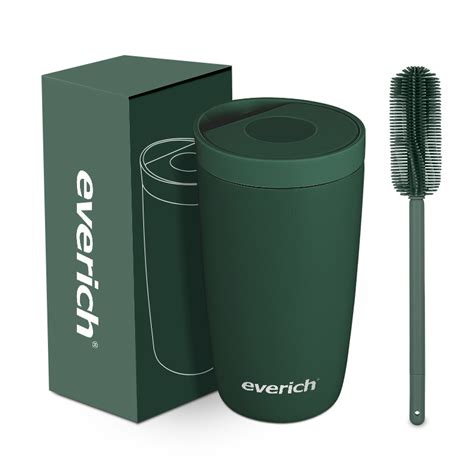 Everich Bpa Free 304 Stainless Steel Vacuum Coffee Mug With Push Button