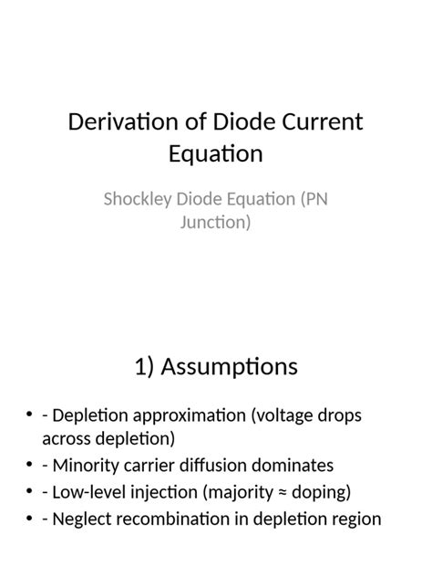 Diode Current Equation Derivation Pdf
