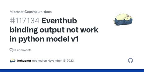 eventhub binding output not work in python model v1 · issue 117134