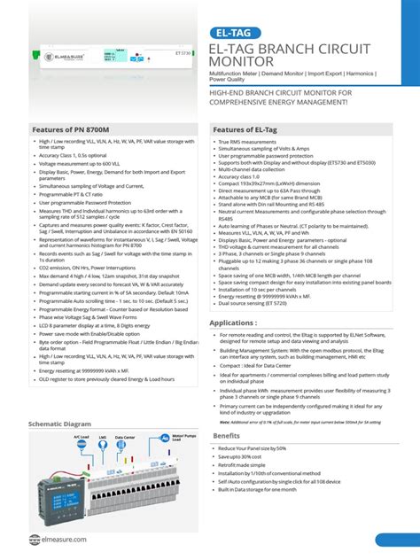 Elmeasure Branch Circuit Monitor Catalog Download Free Pdf Root