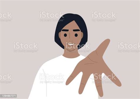 팔을 뻗은 젊은 여성 캐릭터가 도움 환영하는 제스처 도움의 손길 개념을 제공합니다 통일에 대한 스톡 벡터 아트 및 기타 이미지