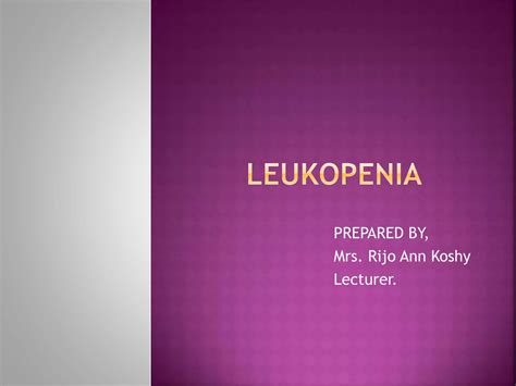 Leukopenia Ppt
