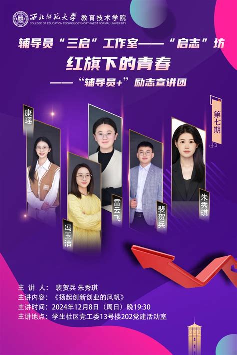 三抓三促”行动进行时】“三启”辅导员工作室——“启志”坊：开展“辅导员红旗下的青春”励志宣讲活动