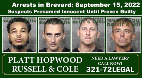 Arrests In Brevard County September 15 2022 Suspects Presumed