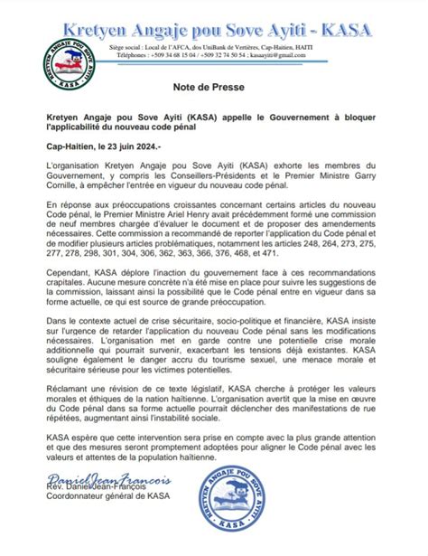 Des Organisations Protestantes Haïtiennes Demandent Le Blocage Du