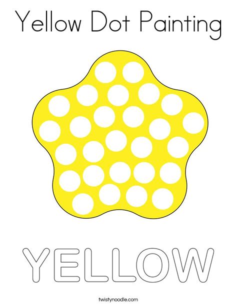 Yellow Dotter Sheet Shape Activities Preschool Color Lessons Preschool Colors