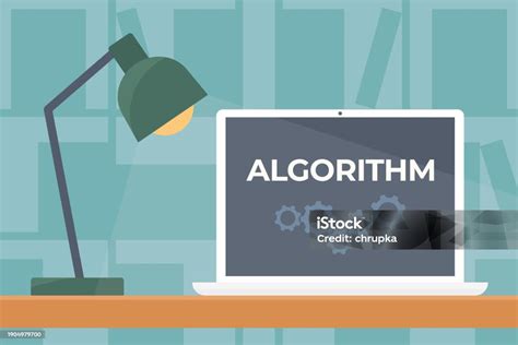 Ilustración De Concepto De Algoritmo Computadora Portátil Con Engranajes En La Pantalla Y Más