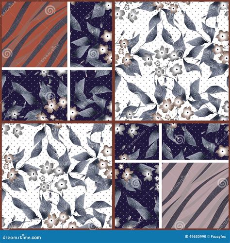 Patchwork Seamless Floral Pattern Texture Background Stock Illustration Illustration Of Flower