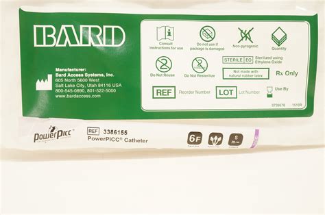 Bard 3386155 Power Picc Catheter Radiology Basic Kit Triple Lumen 6f X