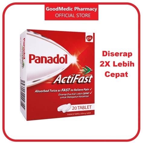 Panadol Actifast 500mg 20s Paracetamol 500mg For Fever And Pain