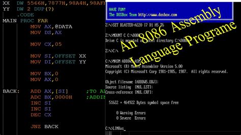 An 8086 Assembly Language Program To Add 5 Words With Carry Flags And Save At Four Memory