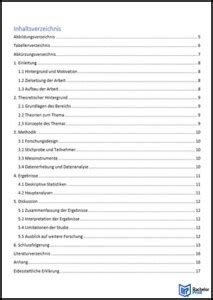 Inhaltsverzeichnis Der Masterarbeit In Word Erstellen