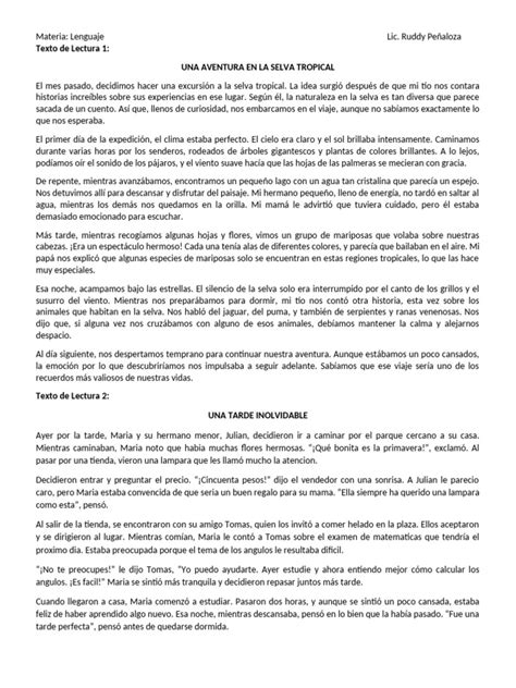 Lectura Para Silabeo Diptongo E Hiato Pdf