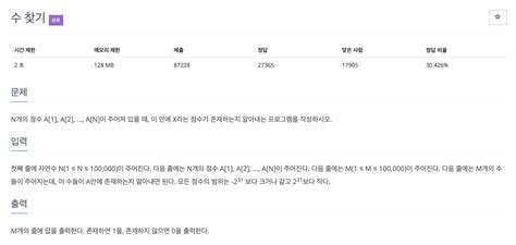 백준 1920번 수 찾기 Java Python
