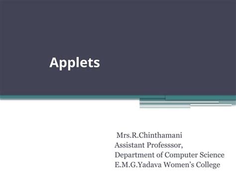The Applet Concept In Java Programmingpptx