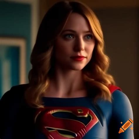 Melissa Benoist Portraying Supergirl In Costume On Craiyon
