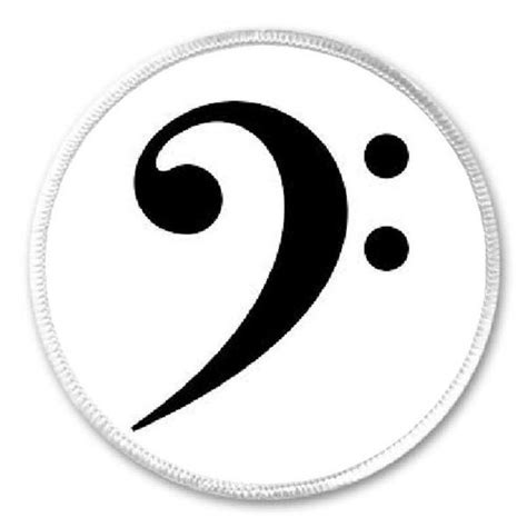 Bass Clef 3 Sew Iron On Patch Music Musician Band Orchestra T