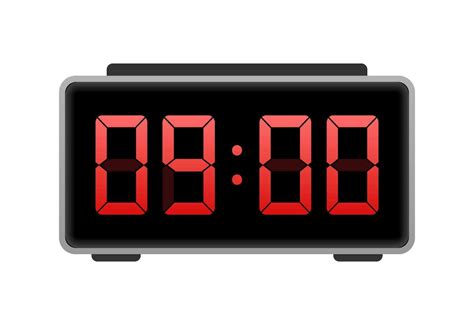 Digital Clock Number Set Time Icon Design Element Vector Stock