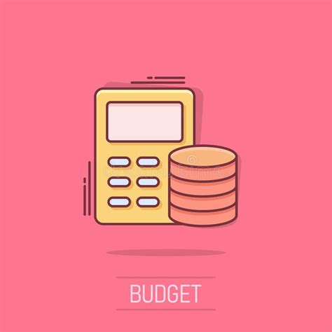 Money Calculation Icon In Comic Style Budget Banking Vector Cartoon