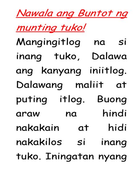 Nawala Ang Buntot Ng Munting Tuko Docx 22 Pdf