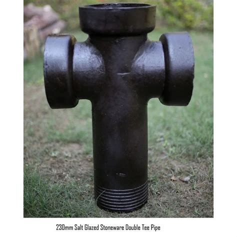 60 Cm Ceramics Salt Glazed Stoneware Double Tee Pipe For Drainage