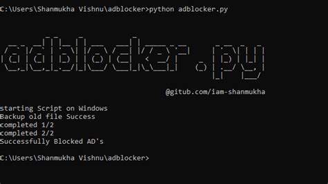Github Iam Shanmukhaadblocker Simple Python Script To Block Ads In Linuxwindows System By