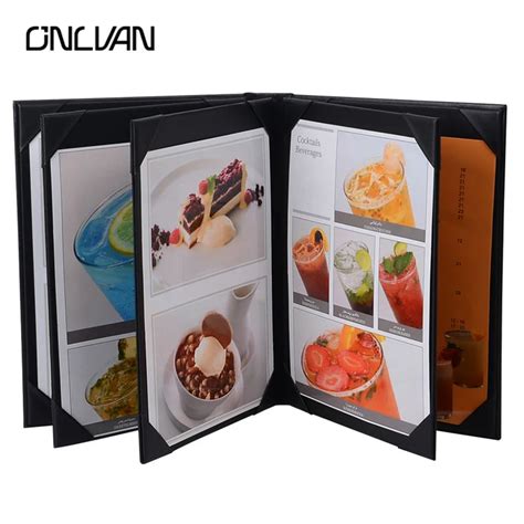 Onlvan 8 Pages Restaurant Menu Covers A4 Size Menu Holders Wine List