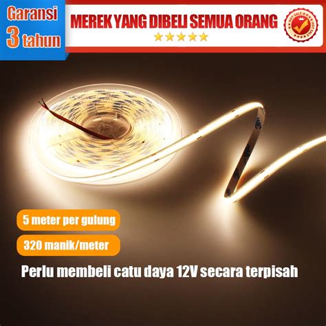 Jual Led Strip COB DC 12volt 5 METER 12 VOLT 320 LED WHITE