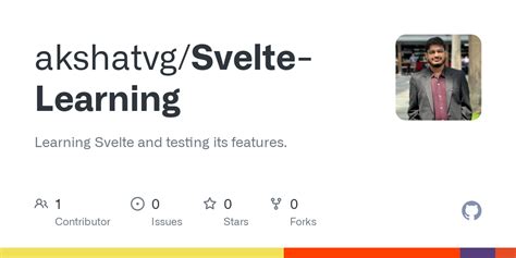 Github Akshatvg Svelte Learning Learning Svelte And Testing Its