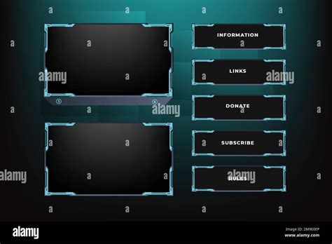 Online Broadcasting Screen Panel Decoration With Shiny Blue Color Live Streaming Overlay Design