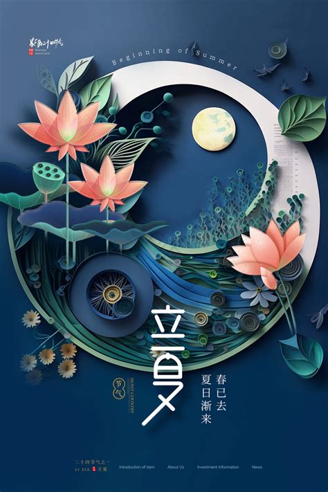 纸雕立夏24节气模板 包图网