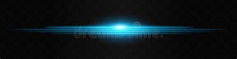 Moving Fast Horizontal Glowing Blue Light Beam On A Black Background Highlight Effect Abstract