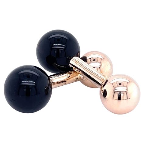 Tiffany And Co Onyx Gold Barbell Cufflinks For Sale At 1stdibs Tiffany Barbell Cufflinks