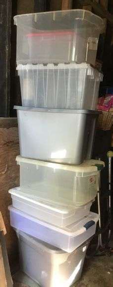 Assorted Plastic Storage Totes Sherwood Auctions